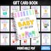 New Mom Gift Card Book, Printable Baby Shower Gift, New Baby Gift Card ...