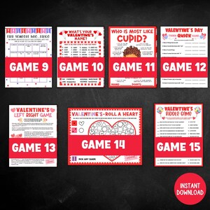 Valentines Day Games, Printable Valentines Game Bundle, Valentines ...