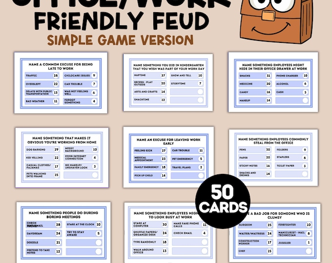 Office Edition Feud Game | Printable Office Family Feud-style Game ...