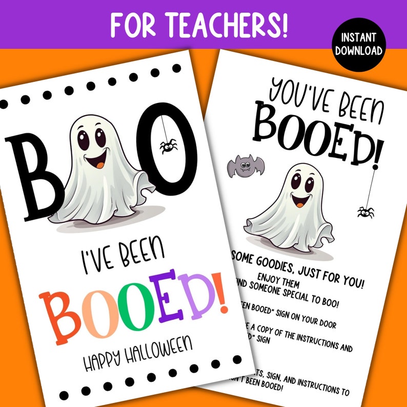 You've Been Booed Game, Printable Booed Game for Teachers, Booed Sign ...