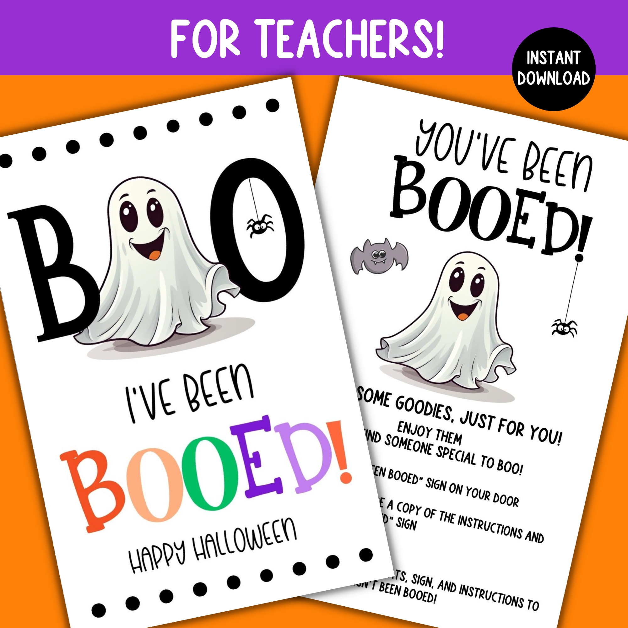 You've Been Booed Game, Printable Booed Game for Teachers, Booed Sign ...