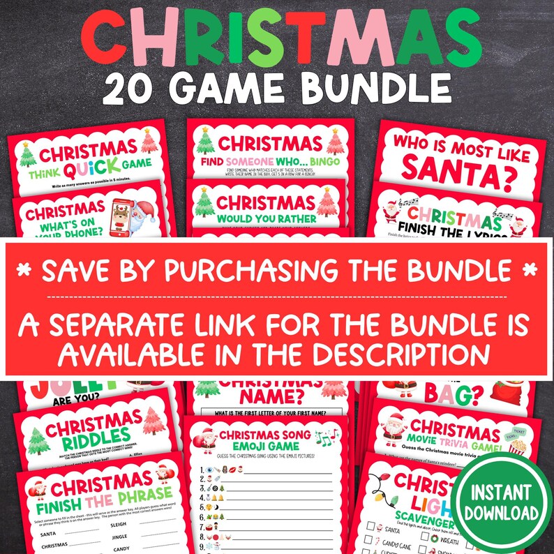 Christmas Riddle Game, Printable Christmas Party Game, Easy Christmas ...