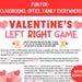 Valentines Left Right Game, Printable Group Valentines Game, Easy ...