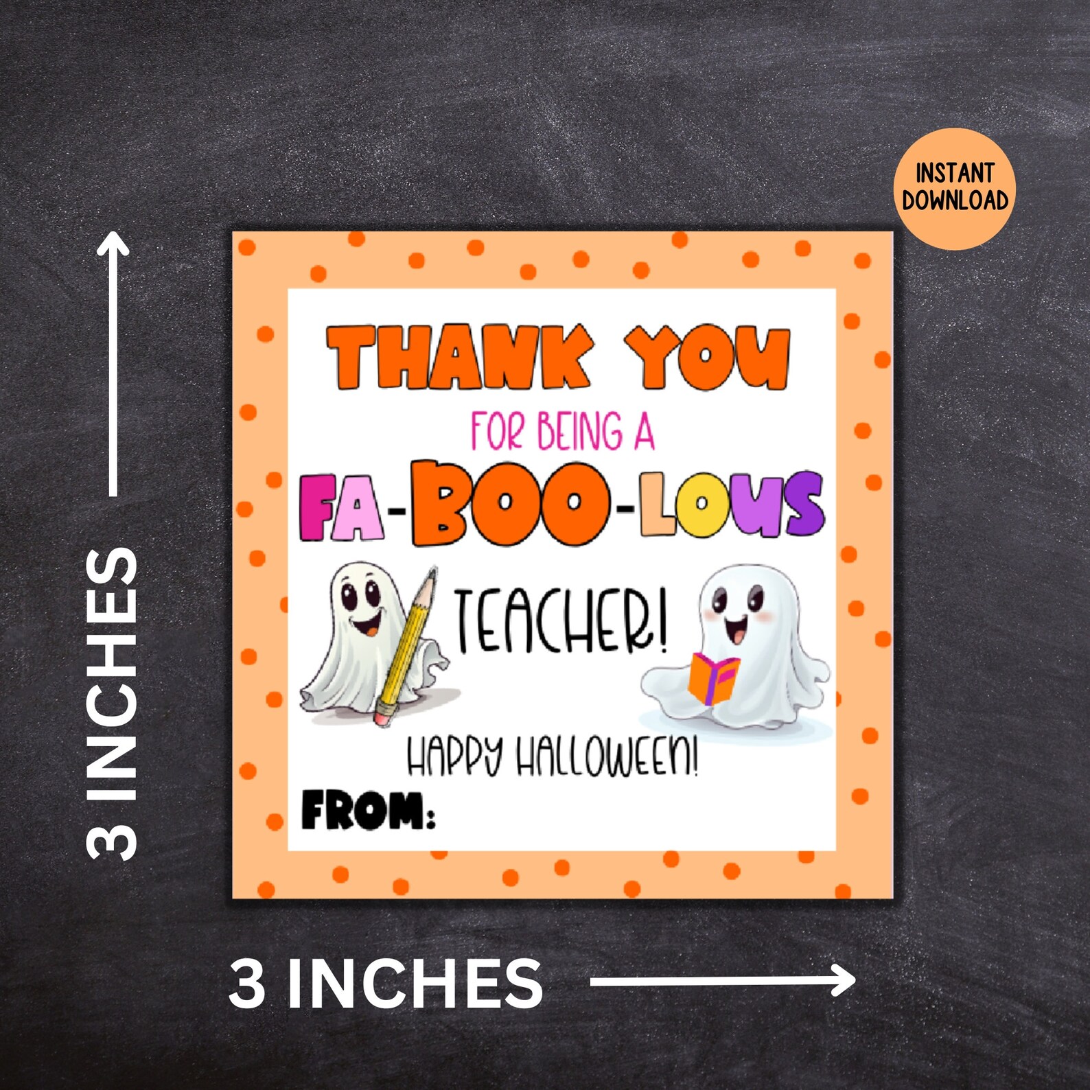 Halloween Gift Tags for Teachers, Printable Halloween Tags, Teacher ...