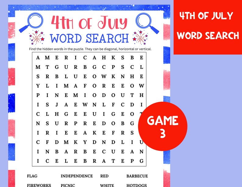 Printable 4th of July Game Bundle, Fourth of July Games for Kids ...
