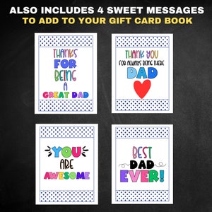 Printable Fathers Day Gift Card Book, Kids Gift for Dad, Fathers Day ...