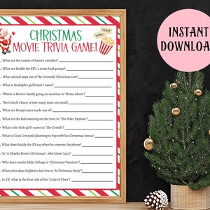 Christmas Movie Trivia Game, Christmas Printable Game, Christmas Party ...