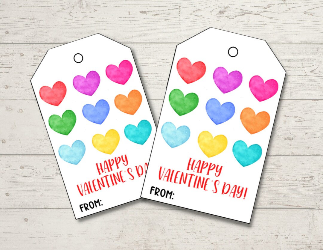 Printable Valentines Gift Tag, Valentines Gift Tag for Kids, Classrooms ...