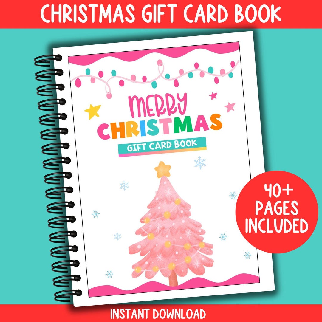 Christmas Gift Card Book, Printable Christmas Gift for Teen, College ...