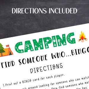 Camping Game, Human Bingo Game, Find Someone Who Game, Get to Know You ...