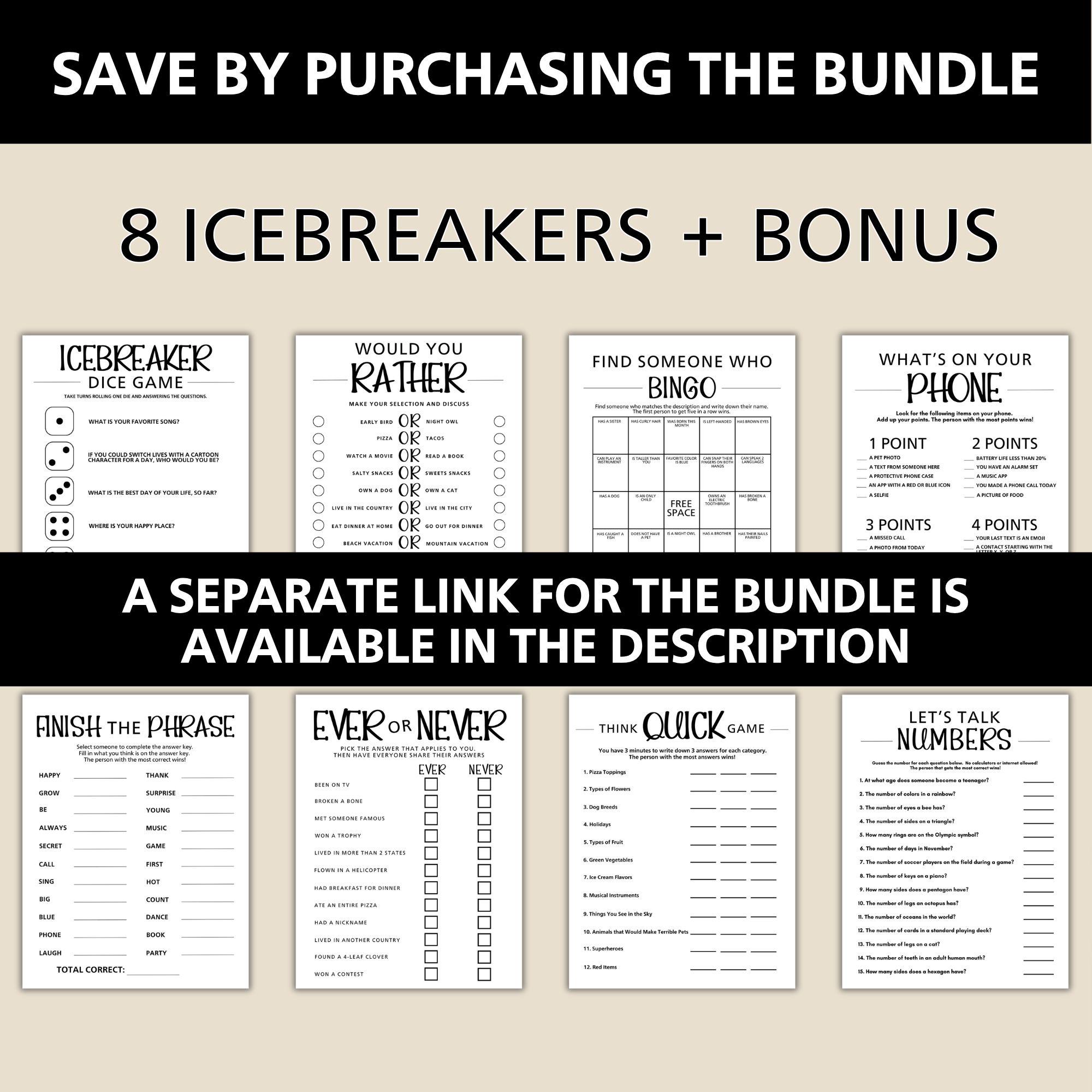 Icebreaker Game, Printable Lets Talk Numbers Game, Printable Trivia ...