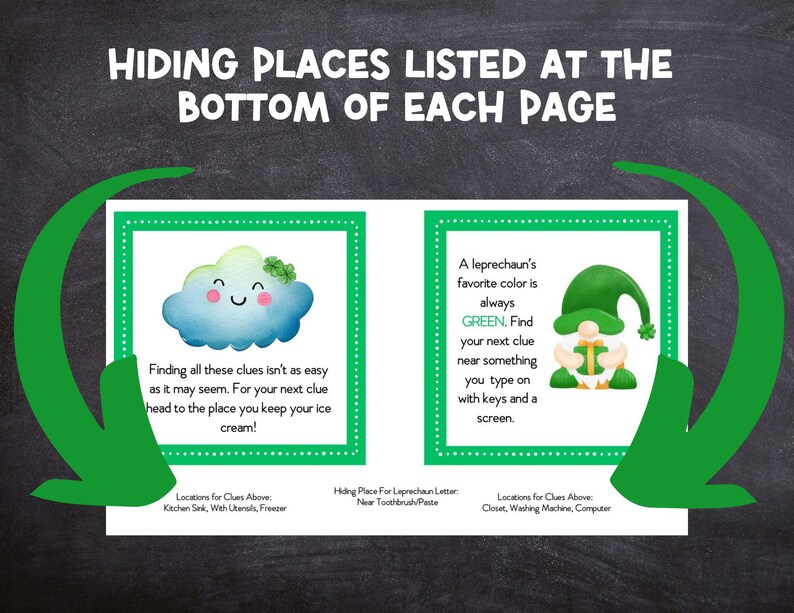 Leprechaun Treasure Hunt, Printable St. Patricks Day Treasure Hunt ...