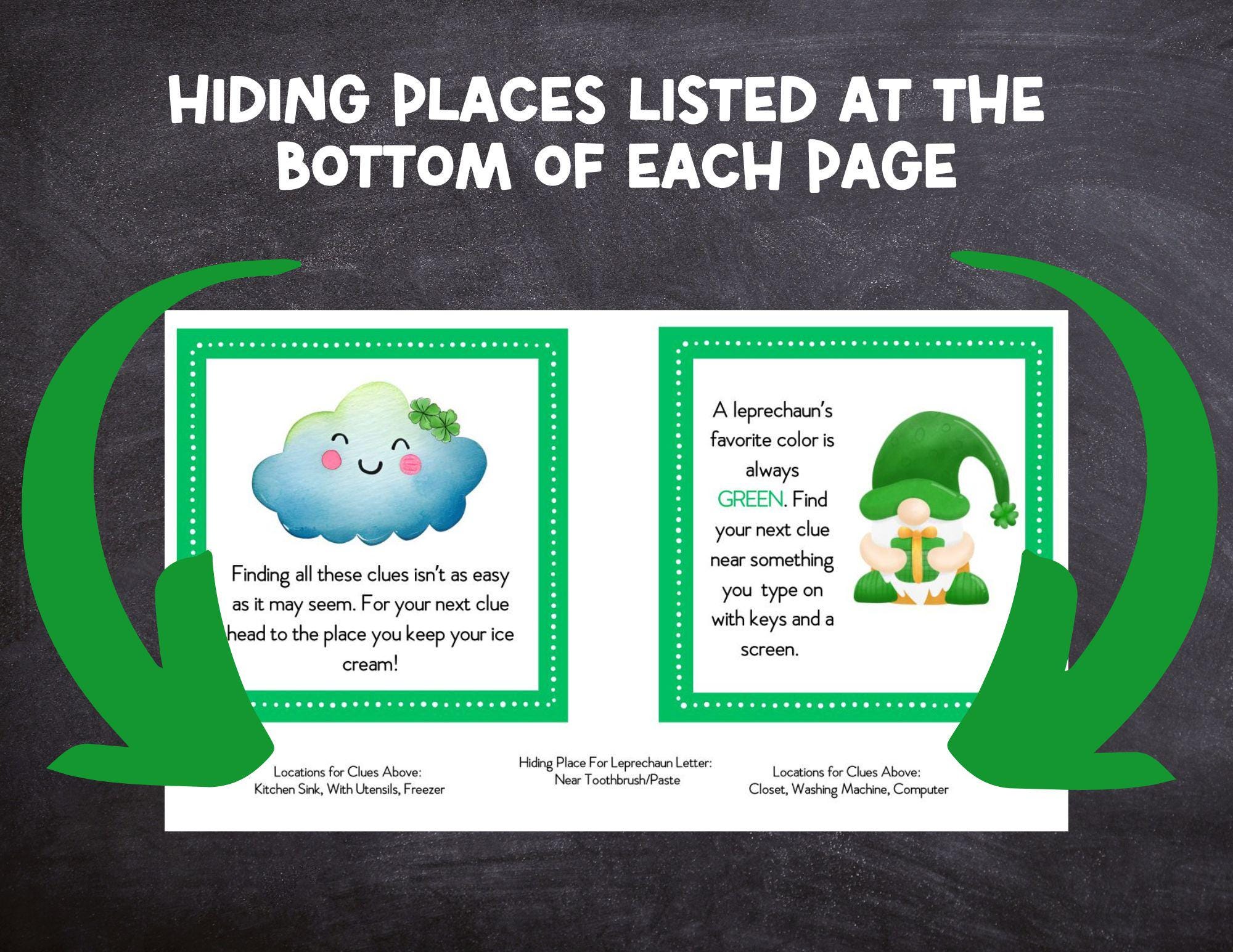 Leprechaun Treasure Hunt, Printable St. Patricks Day Treasure Hunt ...