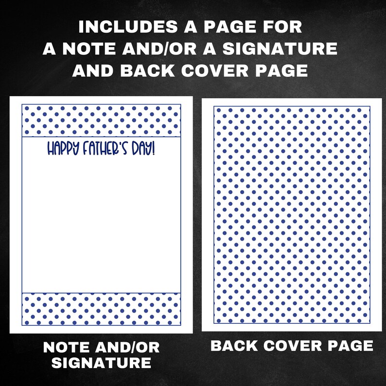 Printable Fathers Day Gift Card Book, Kids Gift for Dad, Fathers Day ...