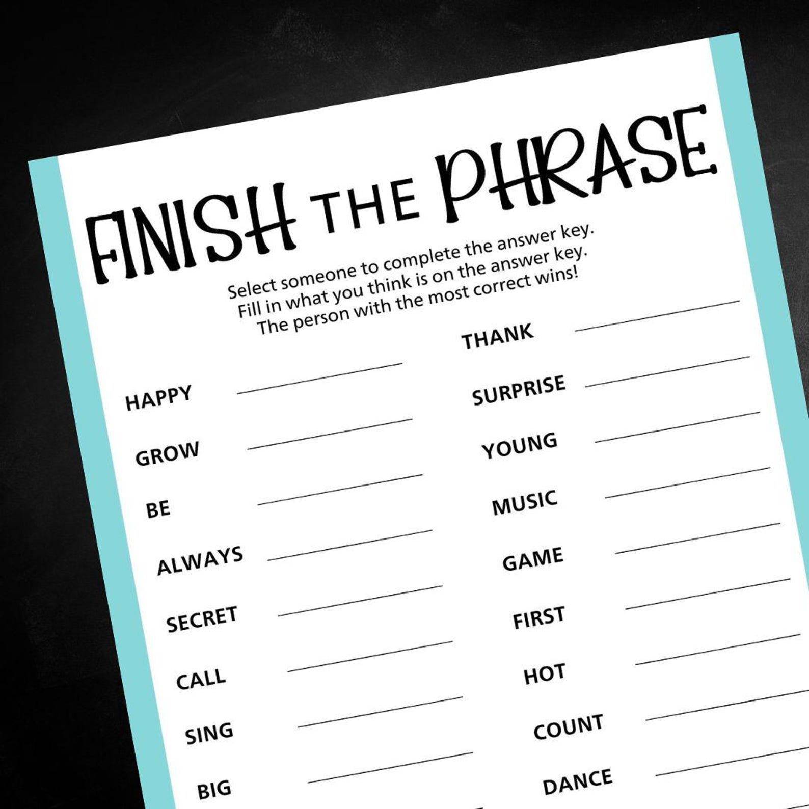 Icebreaker Game, Printable Finish the Phrase Game, Pastel Party Starter ...
