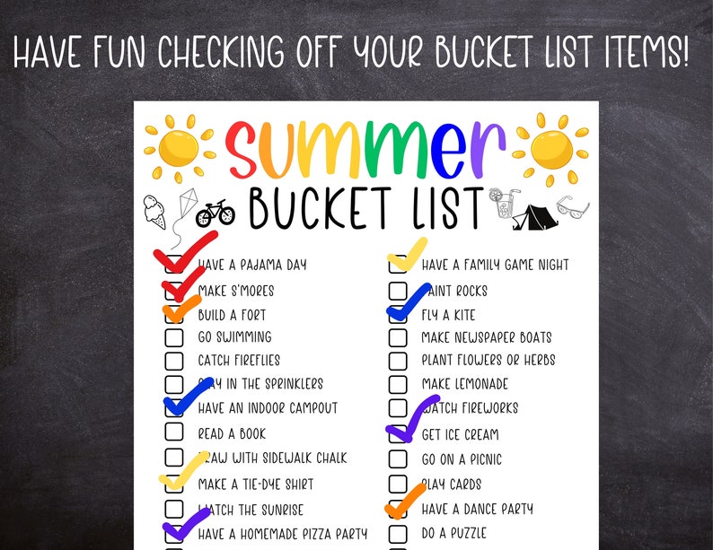 Buy Summer Bucket List Printable For Kids Things To Do During Online In buy-summer-bucket-list-printable-for-kids-things-to-do-during-online-in