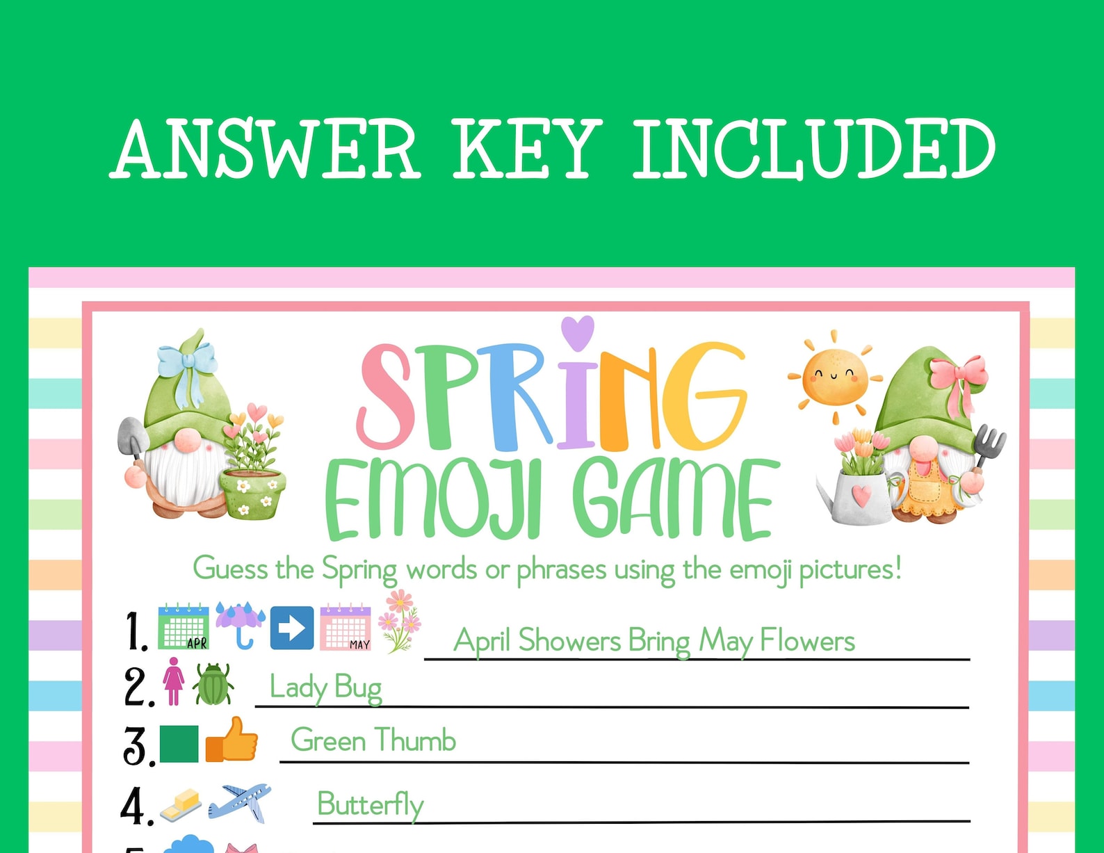 Spring Emoji Game, Spring Printable Game, Emoji Game, Spring Emoji Game ...