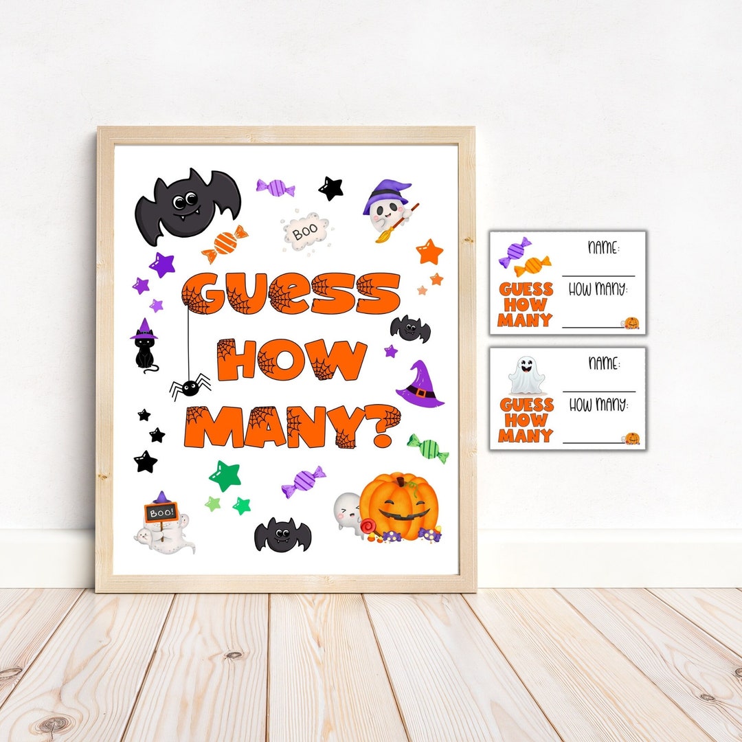 Halloween Guess How Many Game, Printable Halloween Baby Shower Game ...