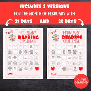 Printable Reading Tracker, February Reading Challenge, Book Planner for ...