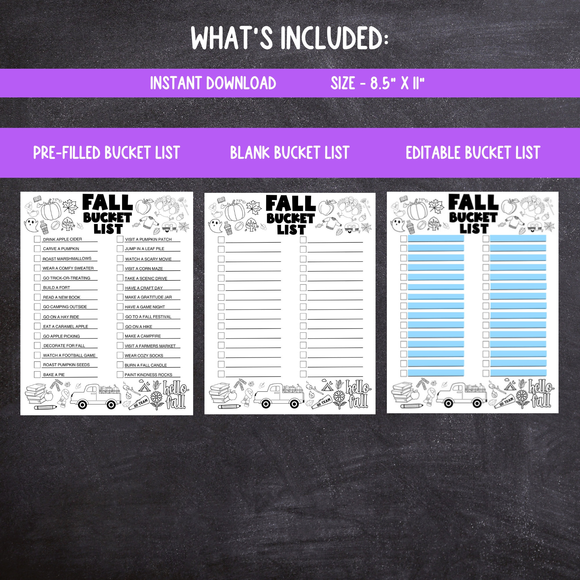 Printable Fall Bucket List Fall Coloring Activities - Etsy
