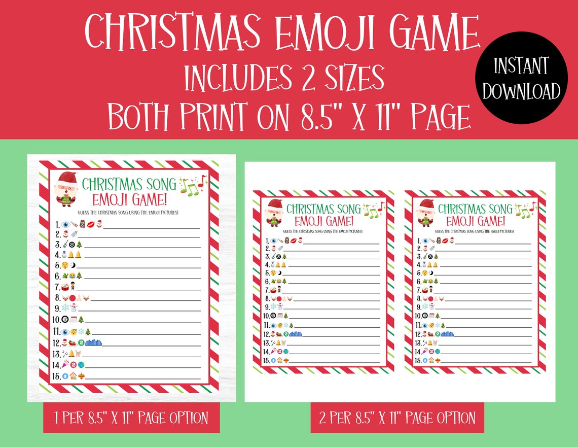 Christmas Songs Emoji Game, Fun Christmas Game, Christmas Songs ...
