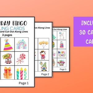 Birthday Bingo, Kids Bingo Game, Printable Birthday Party Bingo, Kids ...