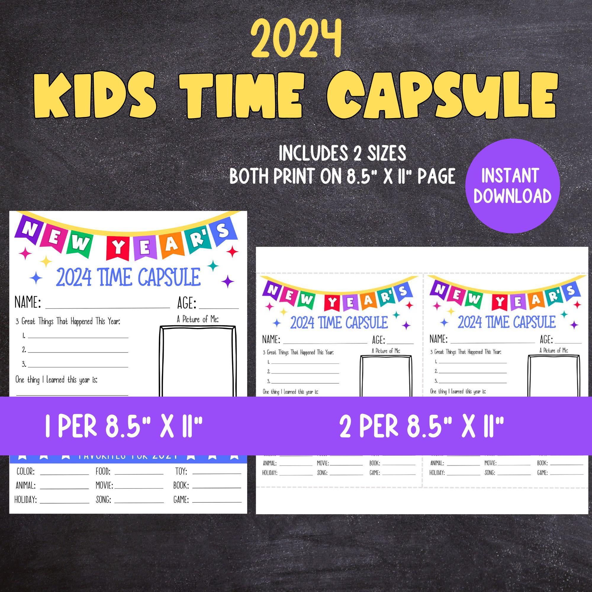 Kids New Years Eve Game, Printable New Years Time Capsule Questionnaire ...