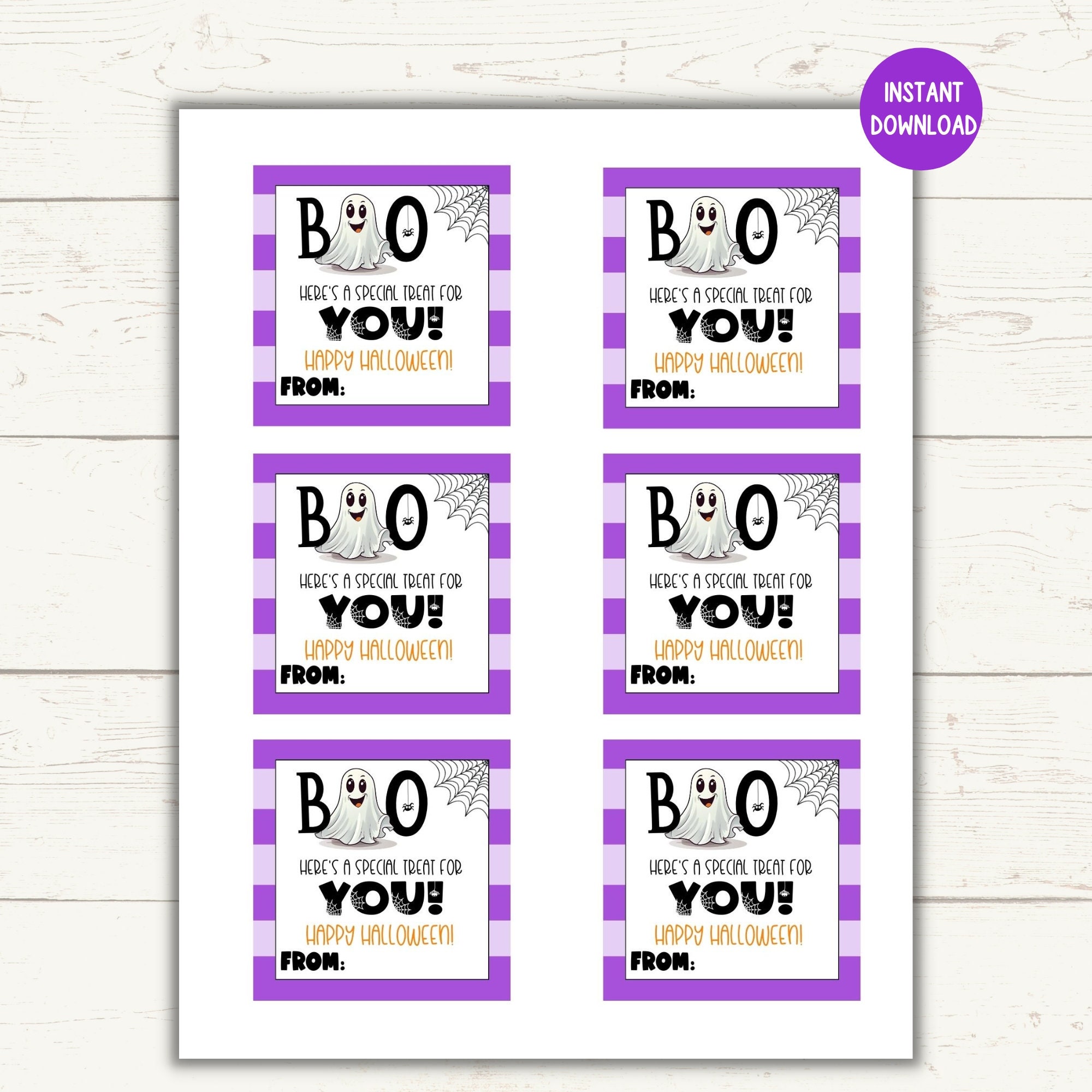 Printable Halloween Tags Halloween Treat Bag Tags Booed - Etsy