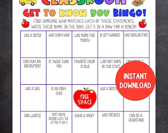 Get to Know You Bingo 5 Unique Bingo Sheets (Download Now) - Etsy