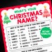 Christmas Name Game WITH Name Tags & Sign, Printable Christmas Party ...