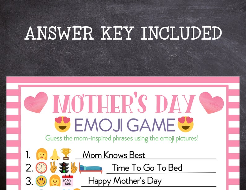 Mothers Day Game, Mothers Day Printable Game, Emoji Game for Mothers ...