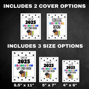 Printable Graduation Gift Card Book, College Gift Card Book, High ...