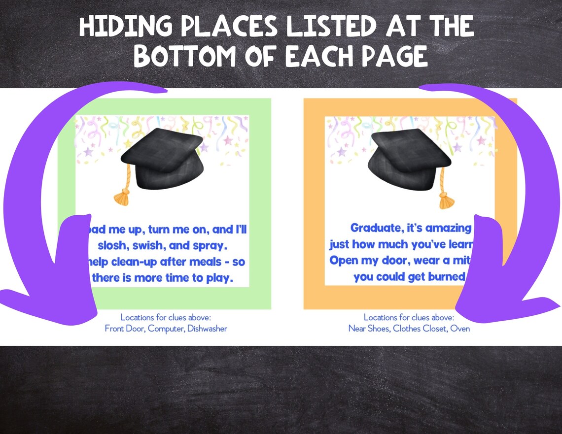 Graduation Scavenger Hunt, Printable Indoor Graduation Treasure Hunt ...
