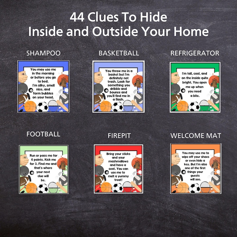 Sports Scavenger Hunt for Kids, Printable Birthday Party Game for Boys ...