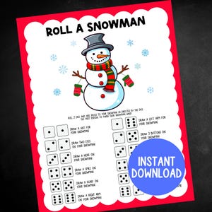 Roll a Snowman Game, Printable Christmas Group Game, Holiday Classroom ...