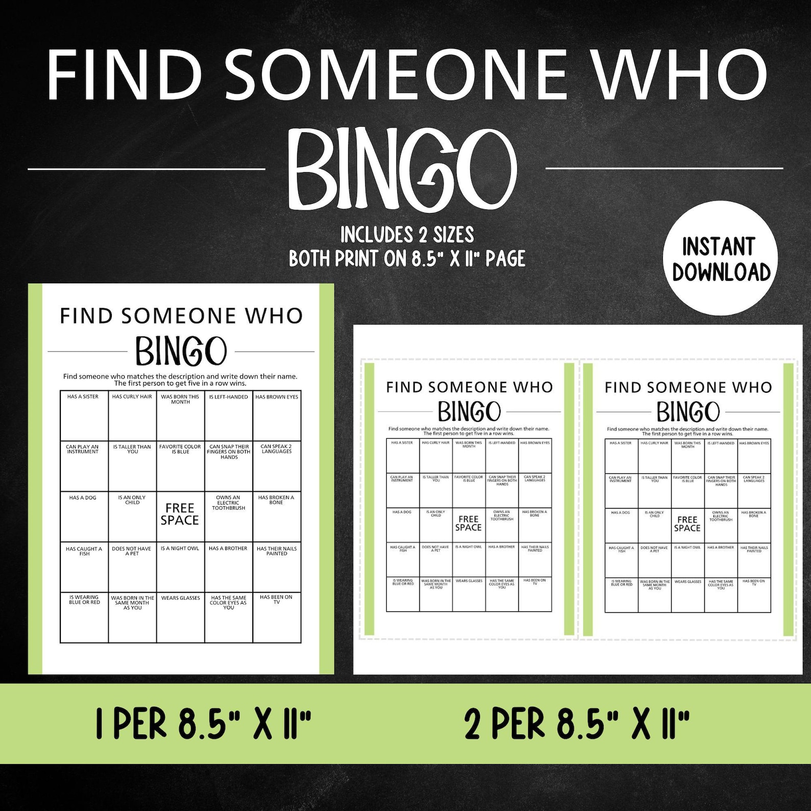 Icebreaker Game, Printable Icebreaker Bingo Find Someone Who, Human ...