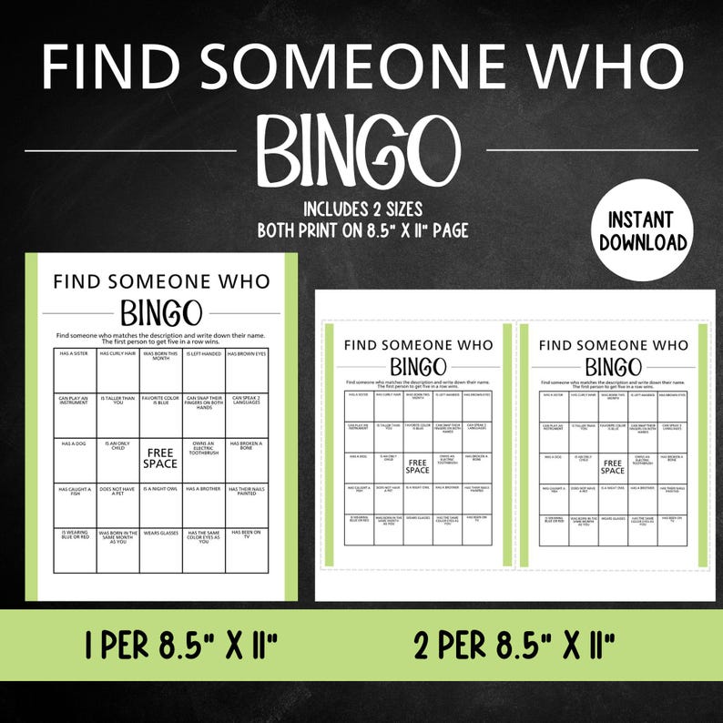 Icebreaker Game, Printable Icebreaker Bingo Find Someone Who, Human ...