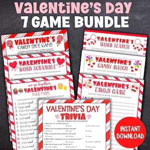 Valentines Day Games, Printable Valentines Game Bundle, Valentines ...