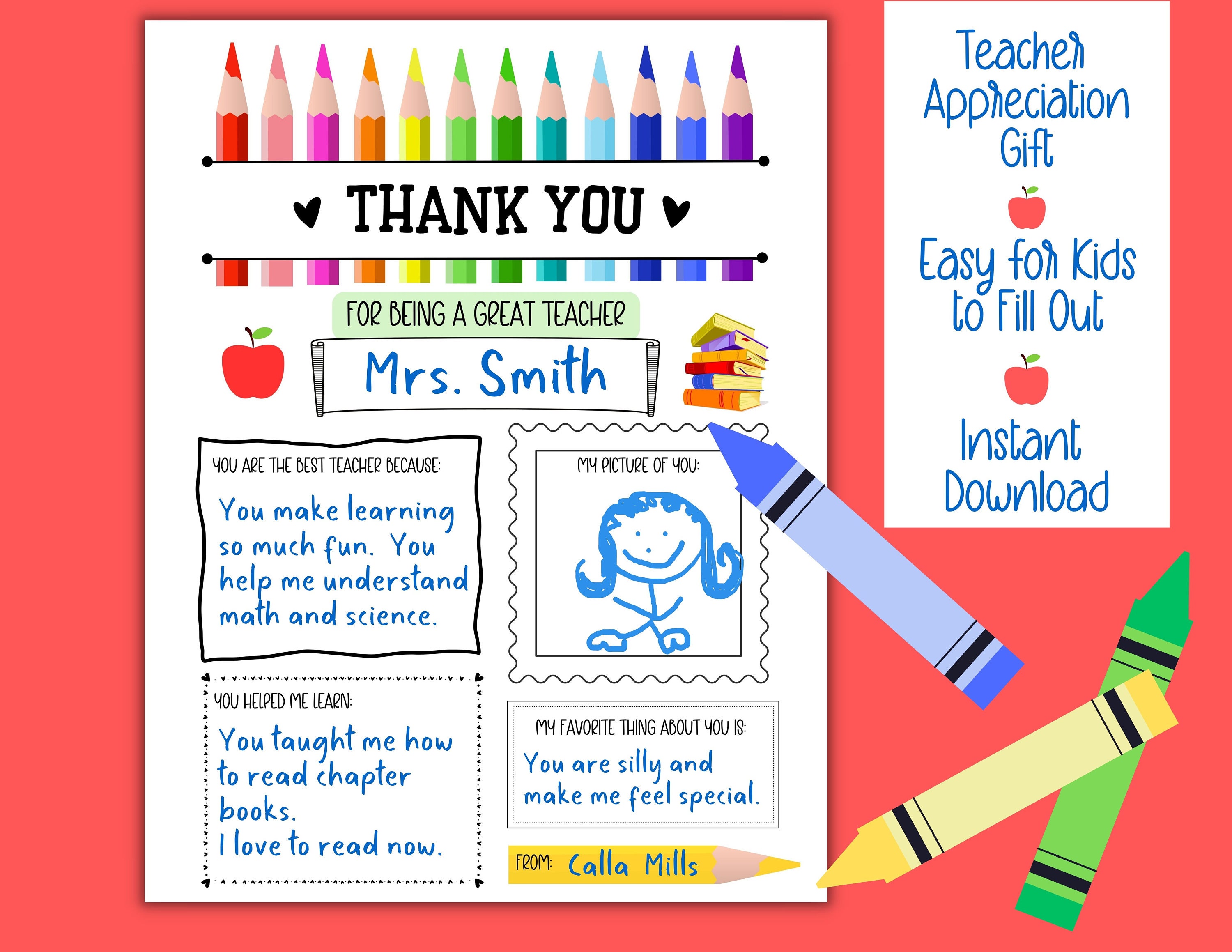 Teacher Appreciation Week Printable, Teacher Thank You, Teacher ...