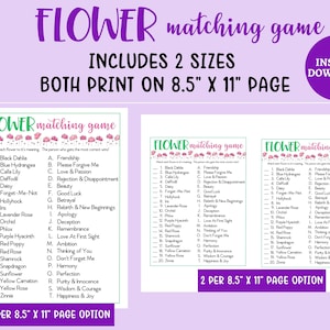 Flower Matching Game, Printable Springtime Game, Spring Trivia Game ...
