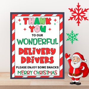 Delivery Driver Snack Sign, PRINTABLE, Delivery Driver Snack Printable ...