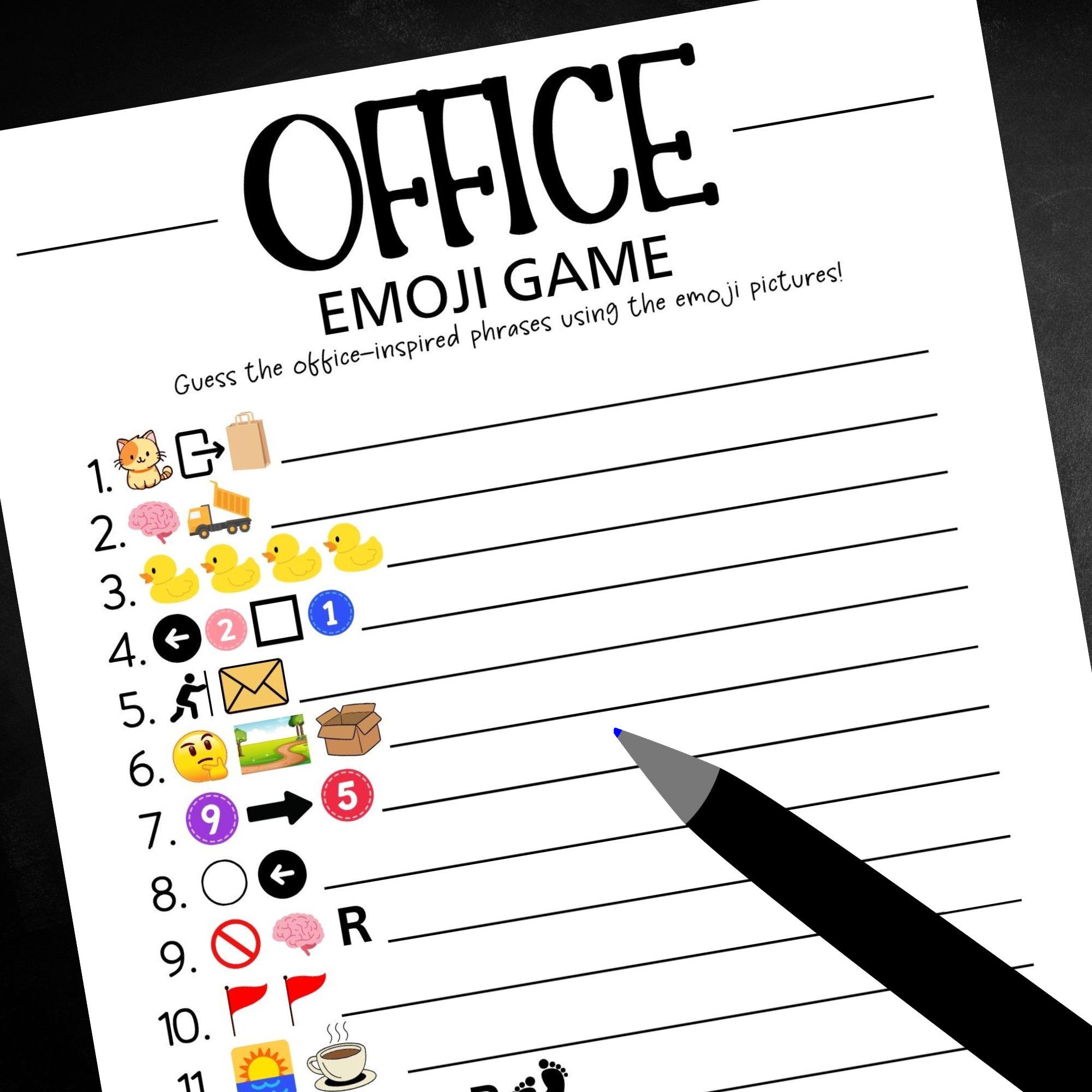 Office Emoji Game, Printable Office Party Game, Office Icebreaker Game ...