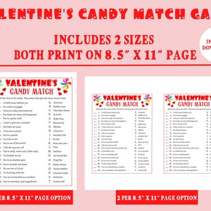 Valentine's Candy Trivia Game, Virtual or Printable Valentine's Day ...