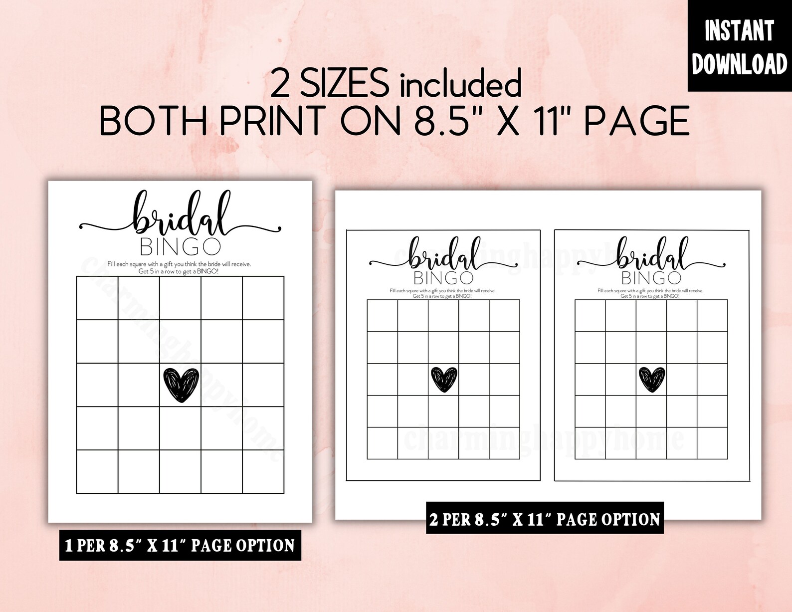 Minimal Bridal Bingo Game, Minimalist Bridal Shower, DIY Printable ...