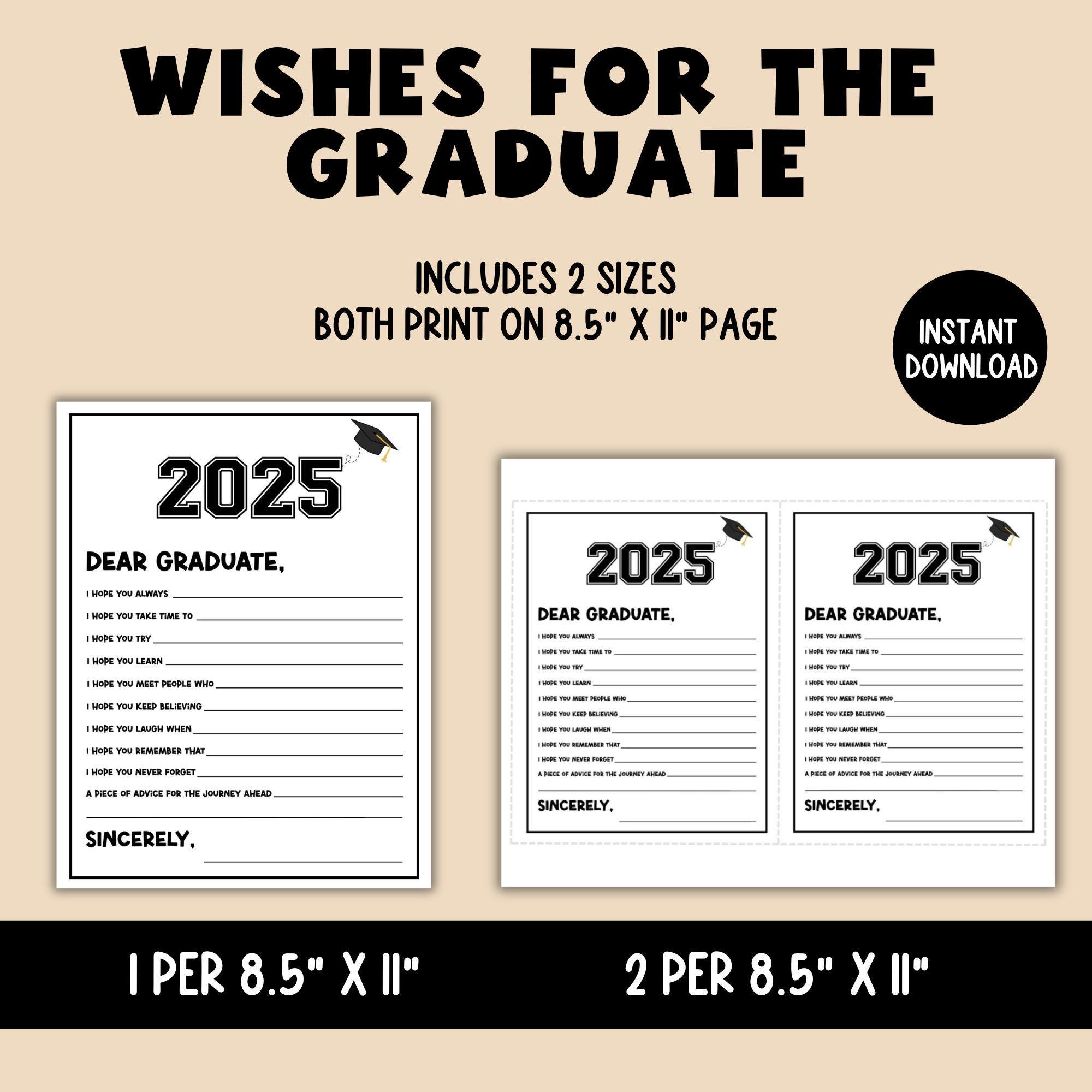 Graduation Wishes, Printable Wishes for the Graduate, High School ...