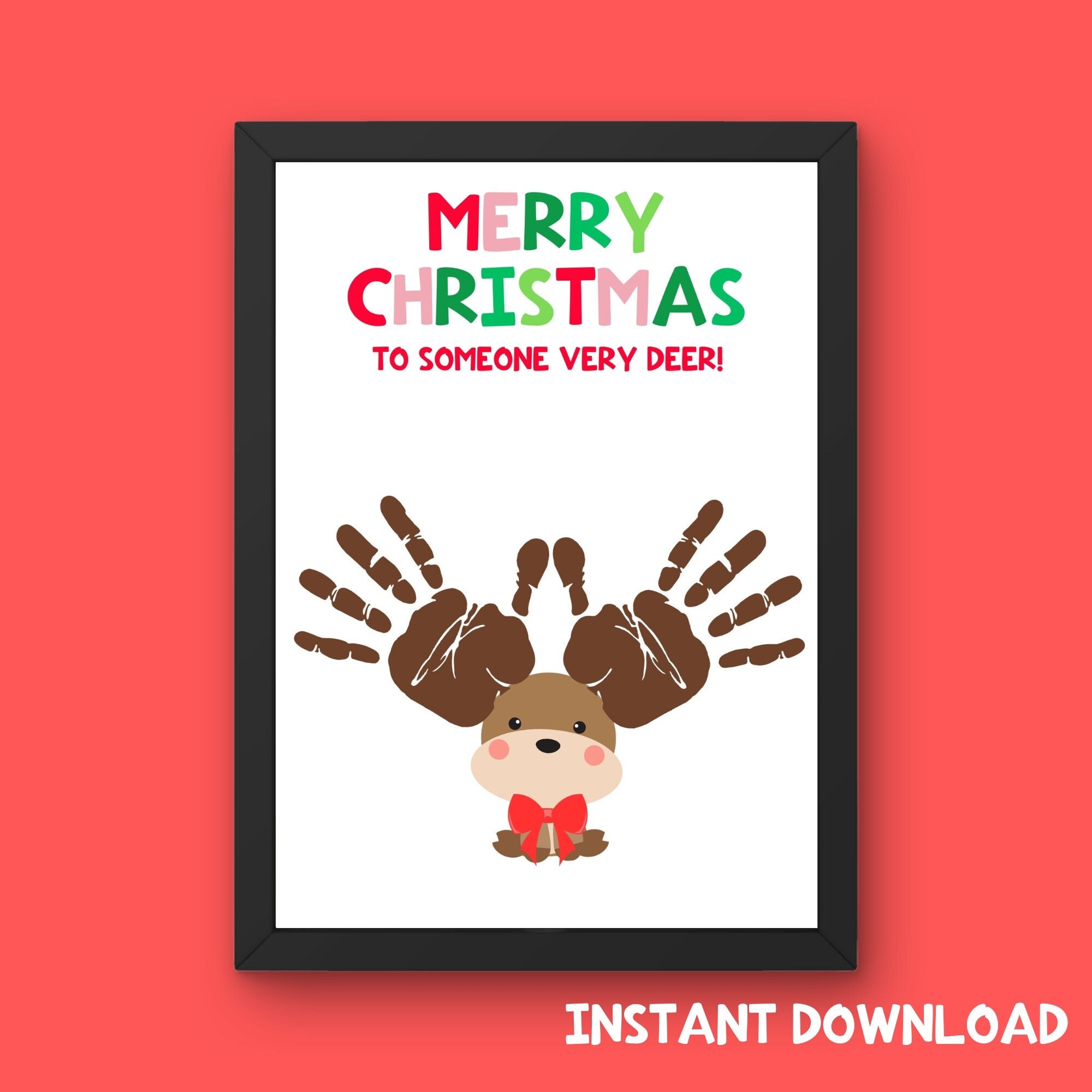 Christmas Handprint Craft, Printable Christmas Kids and Baby Keepsake ...