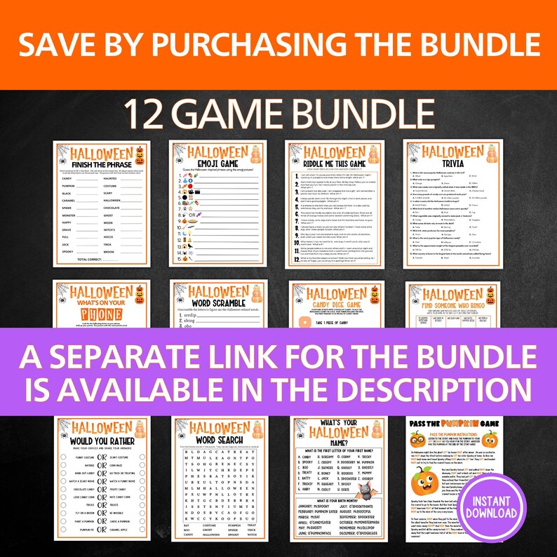 Halloween Word Scramble, Printable Halloween Game, Halloween Party Game ...