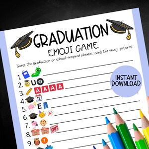 Graduation Emoji Game, Printable Graduation Game, Graduation Classroom ...