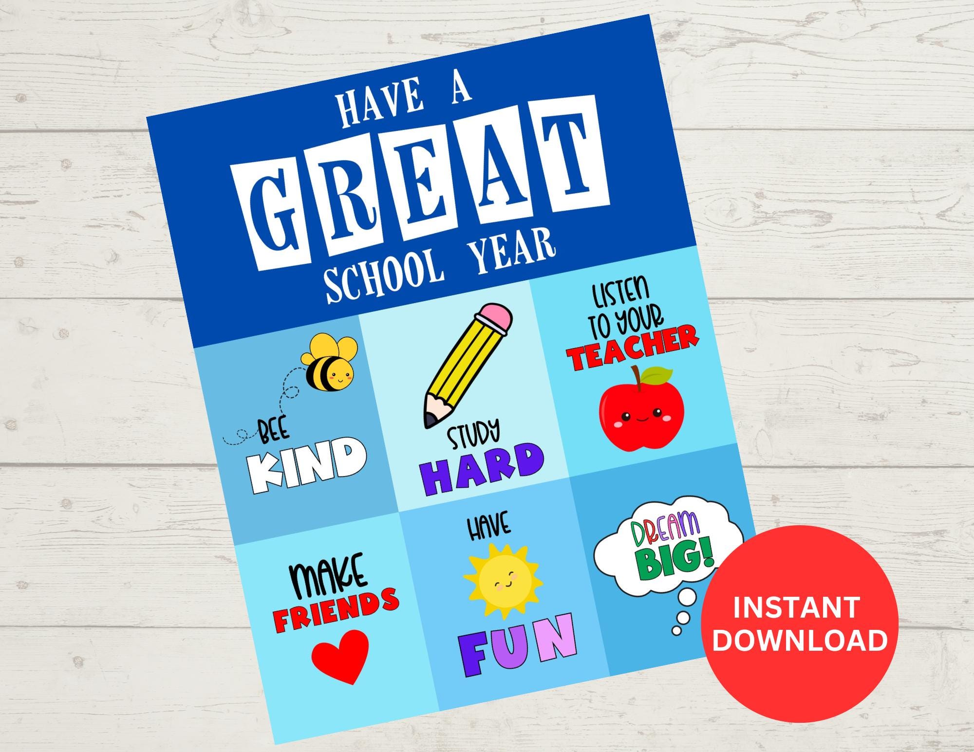Have A Great School Year Poster, Printable Back to School Sign ...