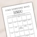 Icebreaker Game, Printable Icebreaker Bingo Find Someone Who, Human ...